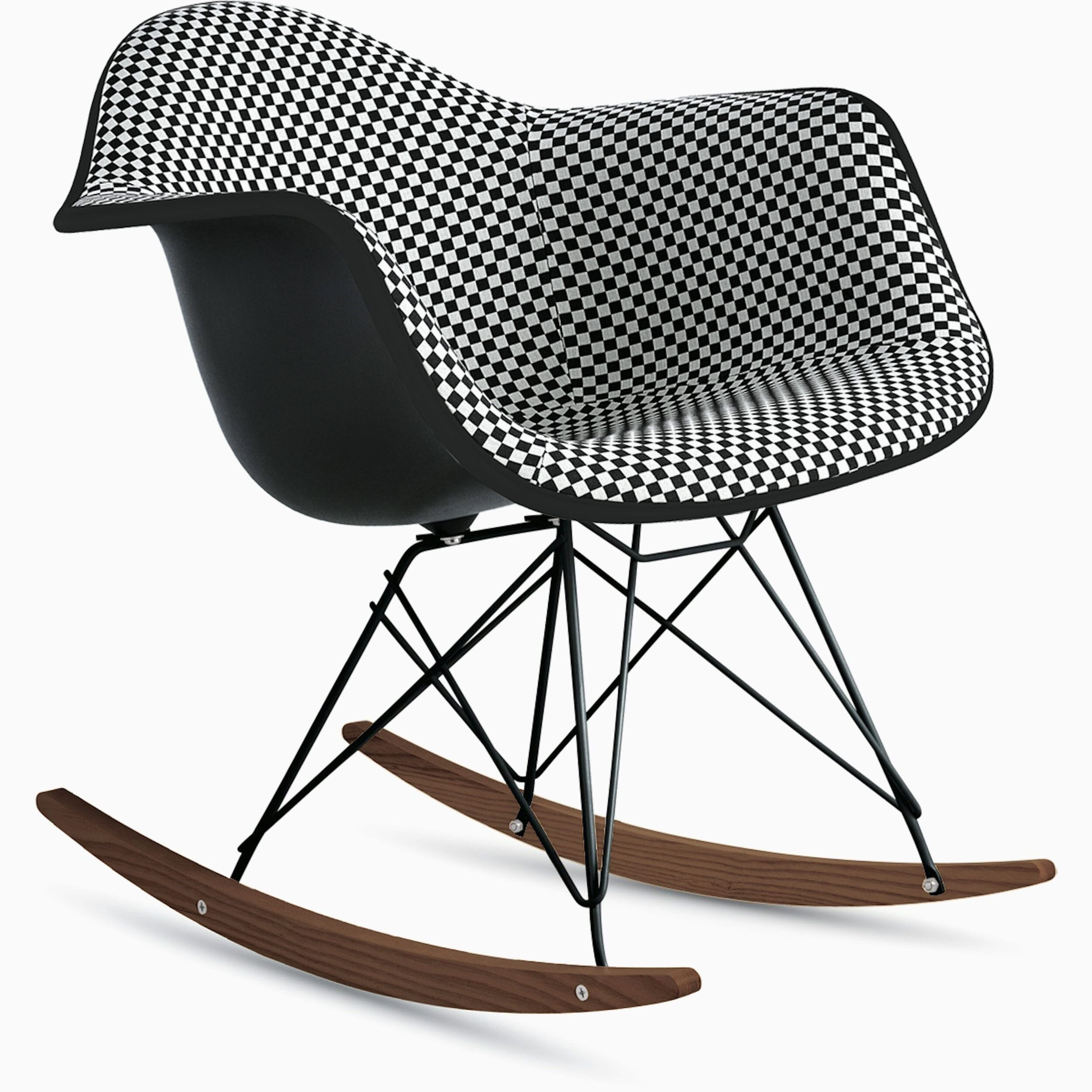 Eames Molded Plastic Armchair Rocker Base Upholstered - CA Modern Home